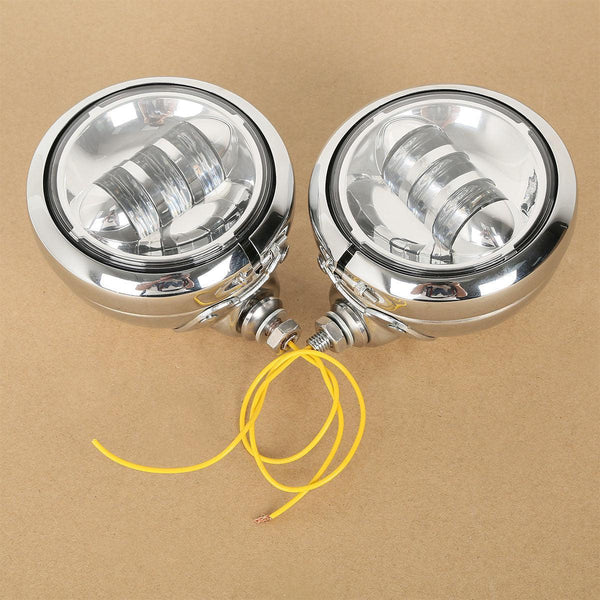 TCMT 4.5" Chrome LED Auxiliary Passing Lights Lamp Fit For Harley Touring