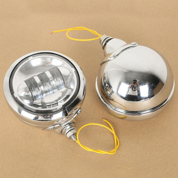 TCMT 4.5" Chrome LED Auxiliary Passing Lights Lamp Fit For Harley Touring