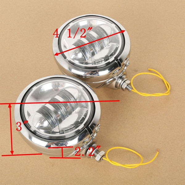 TCMT 4.5" Chrome LED Auxiliary Passing Lights Lamp Fit For Harley Touring