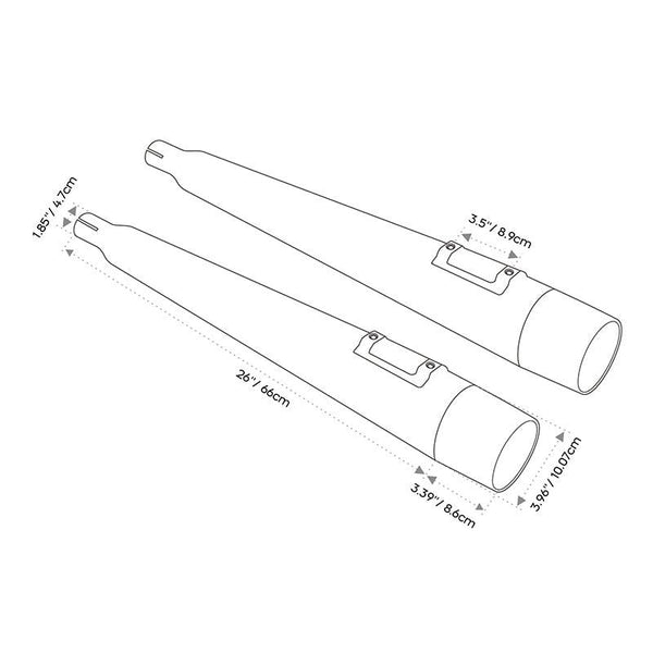 TCMT 4" Slip on Megaphone Mufflers Exhaust Pipe Fit For Harley Touring ...