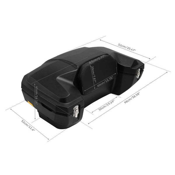 TCMT 96L ATV Rear Passenger Backrest Pad Cargo Storage Helmet Trunk Box ...