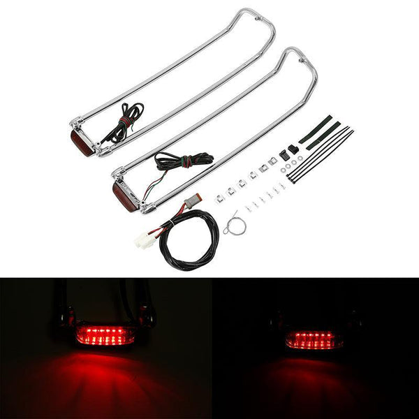 TCMT Saddlebag Lid Top Rail & LED Light Fit For Harley Touring '94-'13