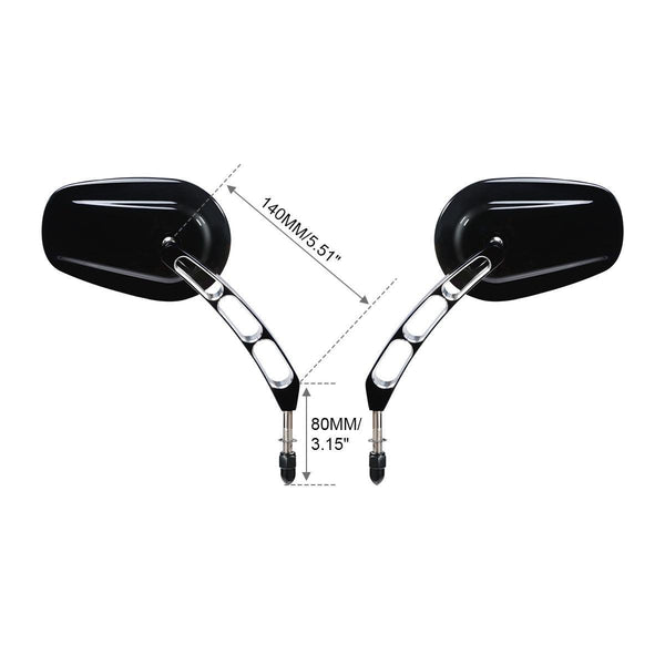 TCMT Universal 8mm Threaded Rear View Mirrors Fit For Harley Touring ...